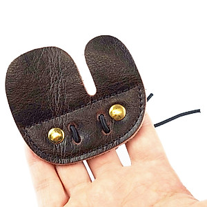 Zelerdo 4 Pack Leather Archery Finger Tabs Archery Finger Guard for Shooting Practice Gear,Right Hand