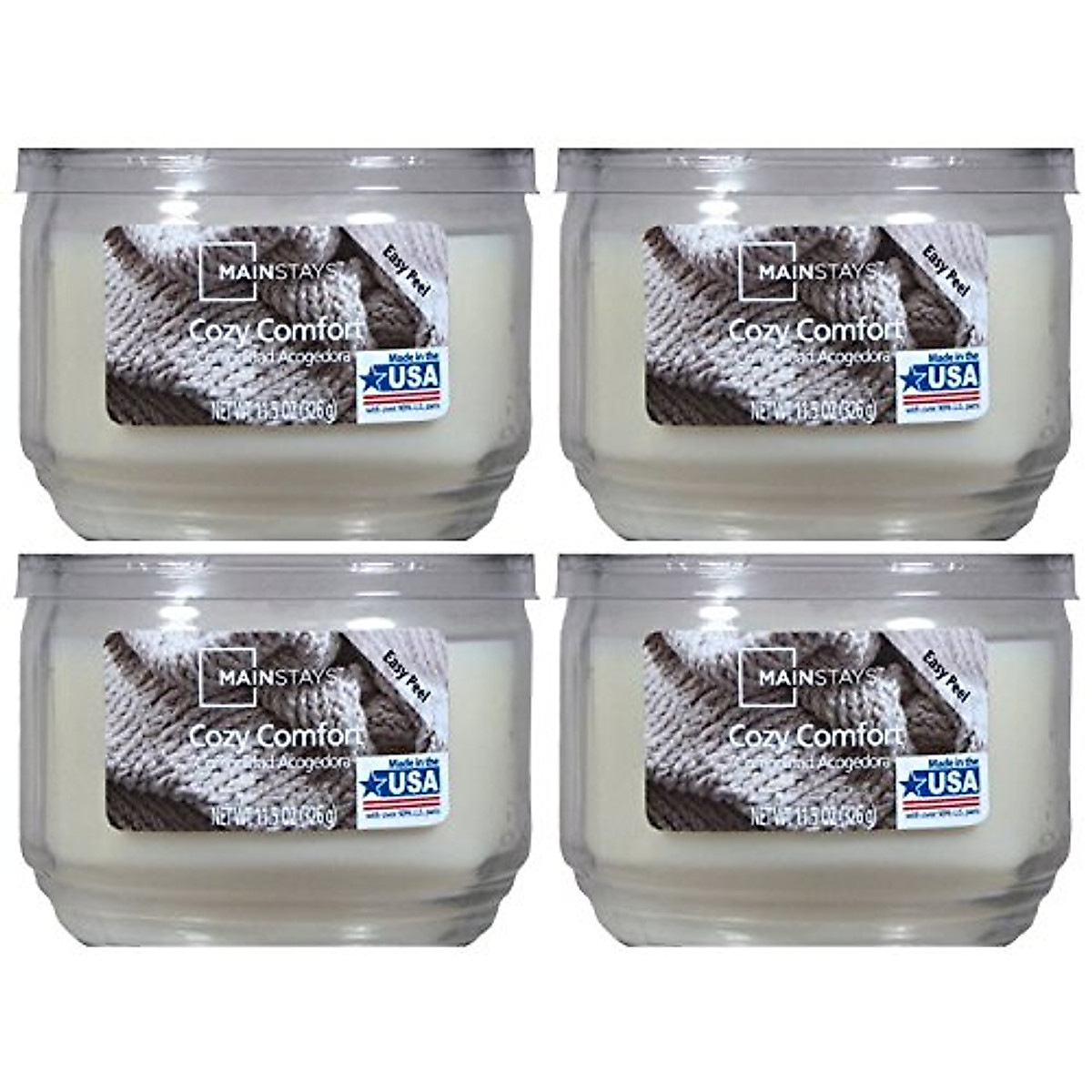 Mainstays 11.5oz Scented Candle, Cozy Comfort 4-Pack
