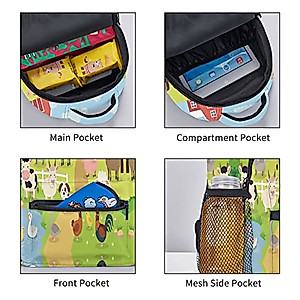KiuLoam Farm Animals Kids Backpacks For Toddler Boys And Girls Preschool Backpack With Chest Strap 12 Inch