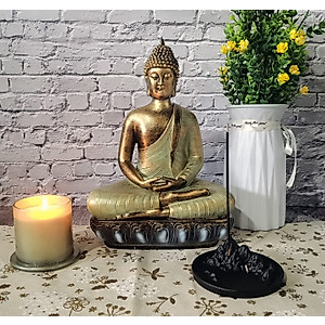 Buddha Statue for Home Decor.12" Buddha Statue (The Moment of Enlightenment) Meditation Buddha,Collectibles and Figurines,Yoga Zen Decor,Spiritual Living Room Decor,Hindu and East Asian Décor