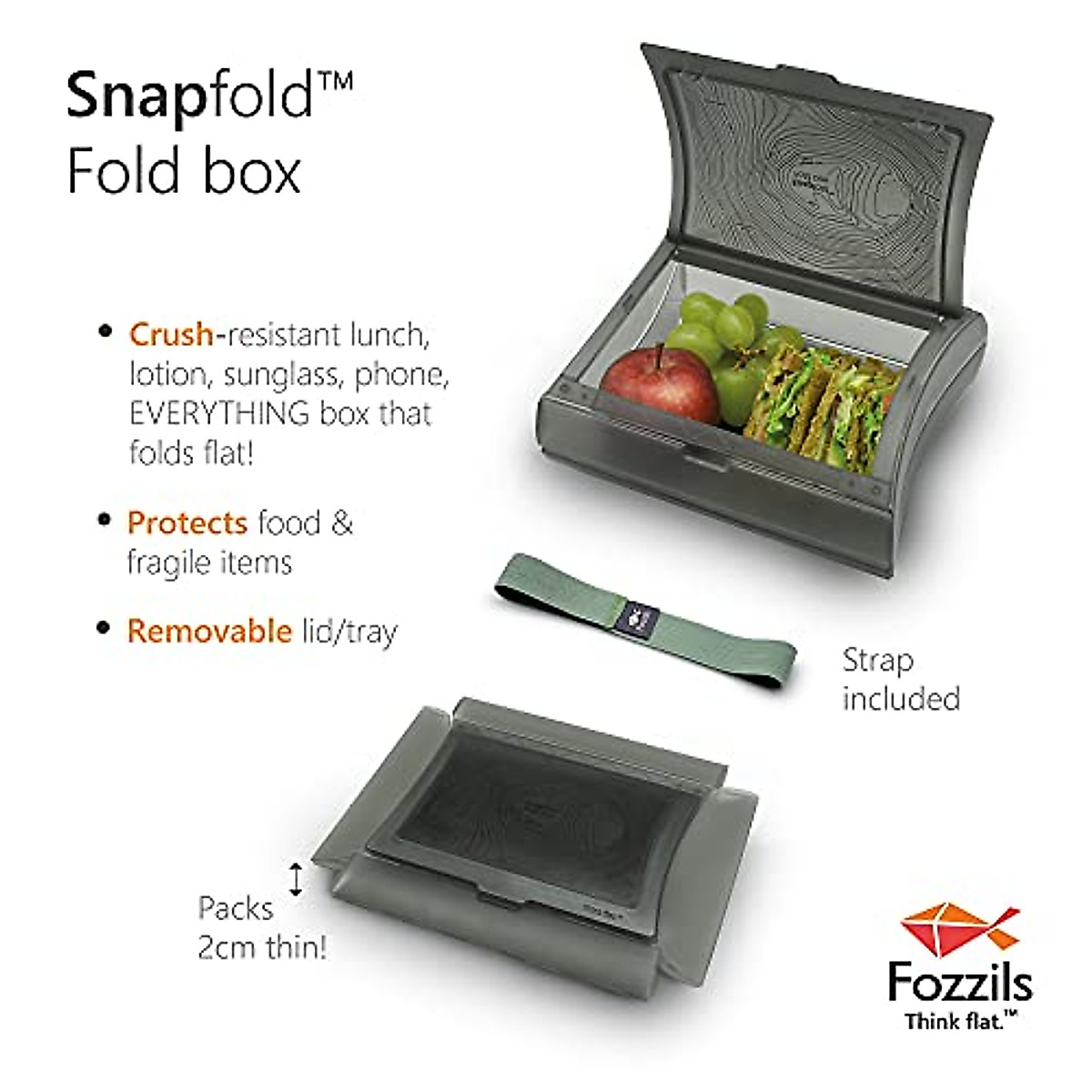 Fozzils Snapfold Fold Box Light Grey/Grey