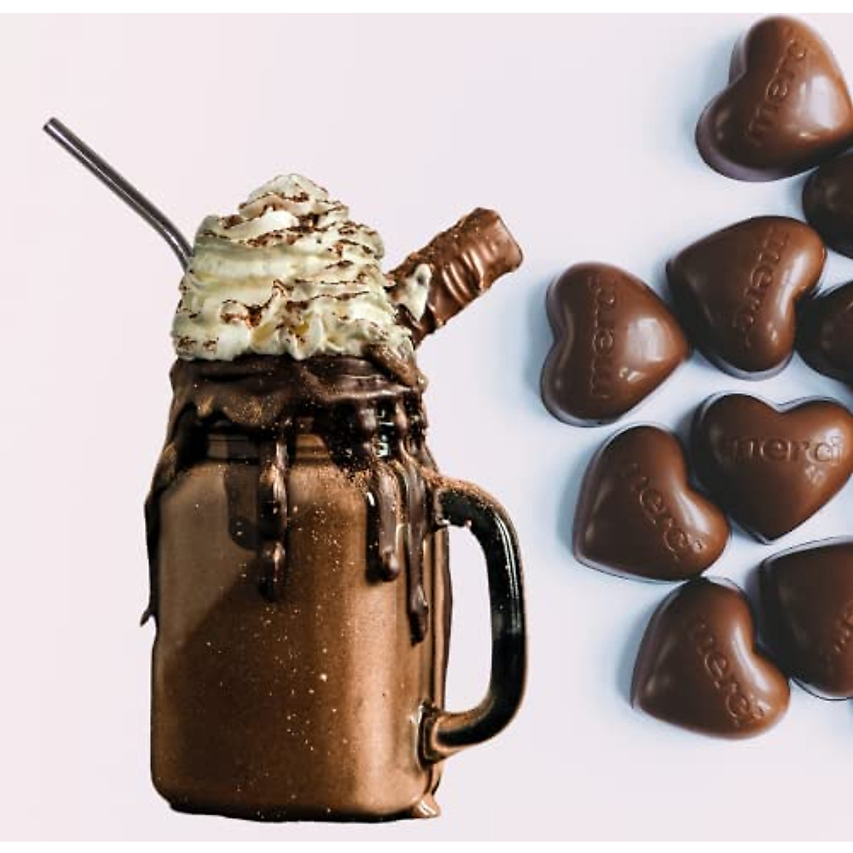 ( 2 PACK ) - Mason Jar Mugs with Handle, Stainless Steel Straw, & metal Lids 16 oz. (480ml) | Mason Jar Drinking Glasses | Reusable Boba Bubble Tea & Smoothie Cups | Tumbler for Bubble Tea, smoothie