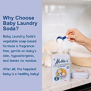 Nellie's Baby Laundry Soda - Hypoallergenic Powdered Laundry Detergent For Babies & Children - 1,110 Load