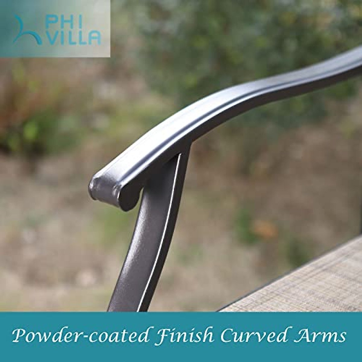 PHI VILLA Patio Swivel Bar Stools Outdoor Swivel 2 Bar Height Chair Patio Furniture Set, (Set of 4)