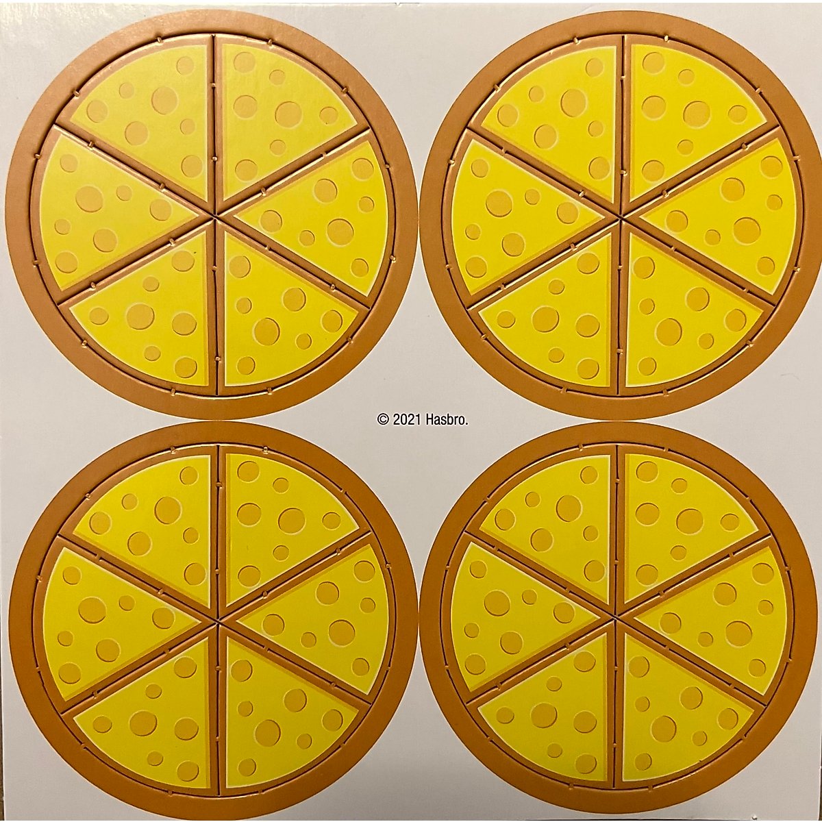 Generic Mousetrap Game Replacement Cheese - 1 Sheet, 4 Cheeses with 6 Slices Each