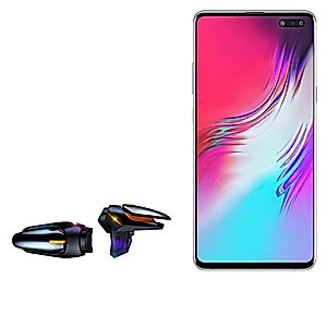 BoxWave Gaming Gear Compatible with Samsung Galaxy S10 5G - Touchscreen QuickTrigger Auto, Trigger Buttons Autofire Gaming Mobile FPS - Jet Black
