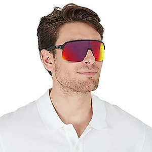 Oakley Men's OO9463 Sutro Lite Rectangular Sunglasses, Matte Black/Prizm Road, 39 mm