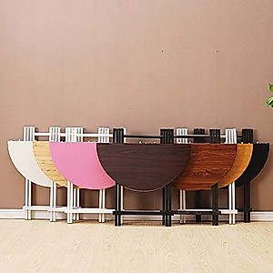 LIUZH Small Table Picnic Table and Chairs Small Table Portable Table Conference Table Folding Office Outdoor Round (Color : E)