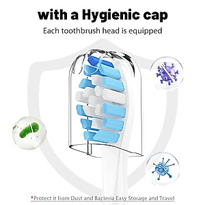 AOUGK Replacement Brush Heads Compatible with Philips Sonicare Electric Click-on Tooth Brush Handles, Toothbrush Head of Effective Cleaning and Plaque Removal, Pack of 10, White