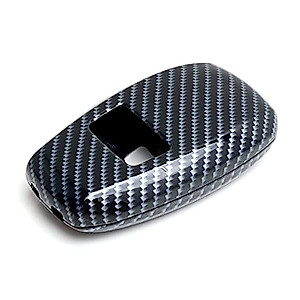 iJDMTOY Black Carbon Fiber Pattern Key Fob Cover Compatible with Subaru 2013-up BRZ, 15-up Legacy Outback Crosstrek, 16-up WRX/STi, 17-up Forester Impreza Keyless Fob