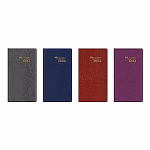 Brownline 2024 Traditional Weekly Pocket Planner, Appointment Book, 12 Months, January to December, Perfect Binding, 6" x 3.125", Assorted Colors (CB403.ASX-24)