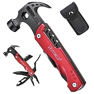 VEITORLD Gifts for Men Women, Anniversary Birthday Gifts Ideas for Dad Grandpa Him Husband, All in One Tools Hammer Multitool, Camping Accessories Survival Gear, Unique Fishing Hunting Tools Gifts