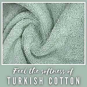 LA HAMMAM 6 Piece Towel Set - 2 Bath Towels, 2 Hand Towels, 2 Washcloths for Bathroom, College Dorm, Kitchen, Shower, Pool, Hotel, Gym & Spa | Soft & Absorbent Turkish Cotton Towel Sets - Green