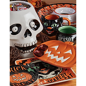 Certified International Scaredy Cat 3 pc. Melamine Hostess Serving Set, Multicolor, Large