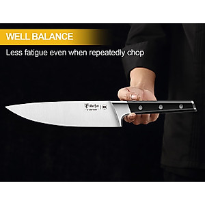 ODERFUN Kitchen Knife Set with Block, 15PCS Full Tang Knife Block Set with Built-in Sharpener, High Carbon Stainless Steel Knives Sets for Kitchen, Razor Sharp Kitchen Knives with Box