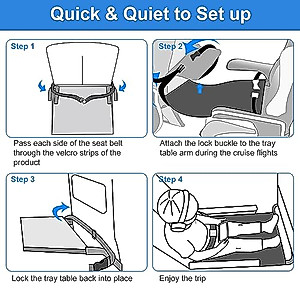 Airplane Footrest for Kids, Light Foldable Toddler Airplane Seat Extender Toddler Airplane Bed Portable Kids Airplane Footrest Travel Accessory for Kids (Stars)