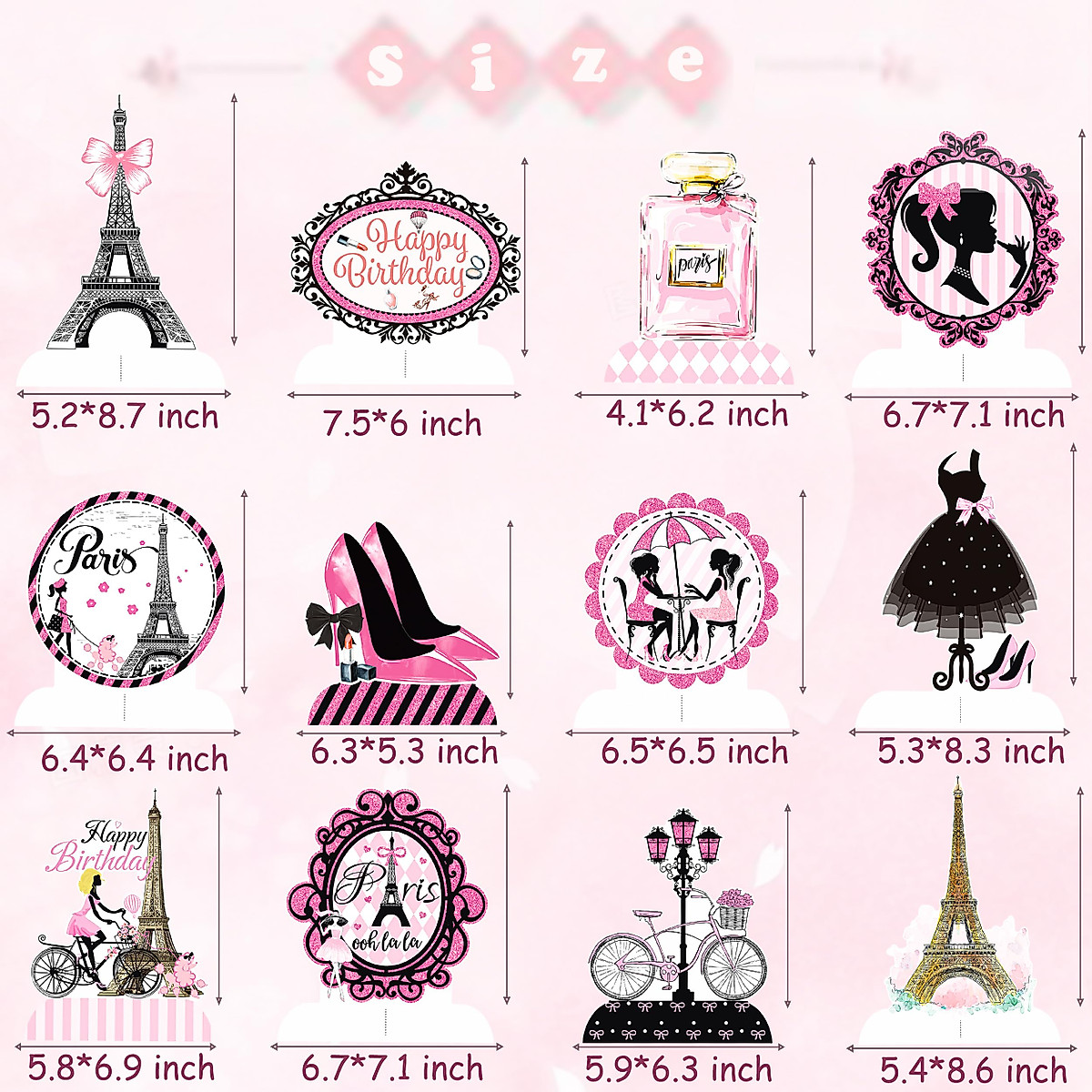 Paris Eiffel Tower Honeycomb Centerpieces Paris Themed Party Decorations Pink Paris Party Honeycomb Centerpieces for Girls Birthday Baby Shower Weddings Party Favor Supplies