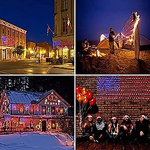 American Flag Lights 420 Super Bright LEDs, MZD8391 Waterproof LED US Flags Light for 4th of July Decorations, Memorial Day, Independence Day, Garden, Yard, Holiday, Party, Christmas Decorations