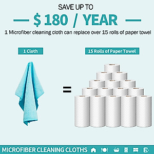 HOMERHYME Microfiber Cleaning Cloth - 60 Pack Cleaning Towels, 12" x 12" Dish Cloths, Lint Free Rag, Non-Abrasive Dusting Cloth, Washable Reusable, Wash Cloth Towel for Kitchen Car House Office