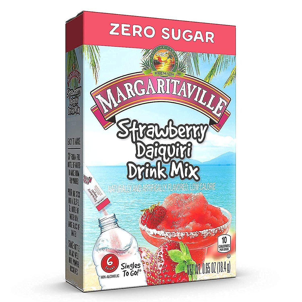 Margaritaville Singles to Go Drink Mix Ultimate Summer Variety Pack, 1 Strawberry Daiquiri, 1 Pina Colada, 1 Margarita, 1 CT