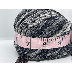 Black, Grey, Beige Alpaca Boucle Fine Yarn - Alpaca, Wool, Nylon, Acrylic Blend - Fine, Sport, Baby Weight, 50 Grams (1.75 Ounces) 200 Meters (218 Yards)