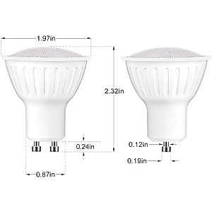 Dimmable GU10 LED Bulbs 4000K - 90% Energy Saving, 120-Volt, Natural light Bulb, 650-Lumen, 7Watt(60-Watt Equivalent Halogen Bulb), Gu10 120°Wide beam angle, 6 Pack