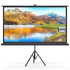 Projector Screen and Stand, 16:9 4K HD Projector Screen Outdoor 100 inch Portable Projector Screen with Stand, Easy Setup, Wrinkle-Free , Outdoor Projector Screen for Backyard, Camping, Living Room