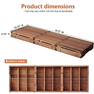 Wooden Platform Step Stool-Wooden Platform 3.75" Height.One Step Stool Larger 47.5" Carbonization Porch Step,Stair Assist Indoor&Outdoor,Bedside Foot Stepper,Mobility Stepping.for Handicap