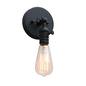 Pathson Vintage Wall Lamp, 1 Light Loft Sconce with Candlestick Molding Design, Industrial Wall Light Fixture, 180 Degree Rotated Metal Base Cap for Farmhouse (Bulbs Not Included)