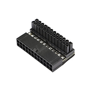 ATX 24Pin 90 Degree Adapter,Motherboard 24Pin Male to 24Pin Female 90 Degree Extension Connection for Mainboard Right Angle Connector for Desktop PC Power Supply