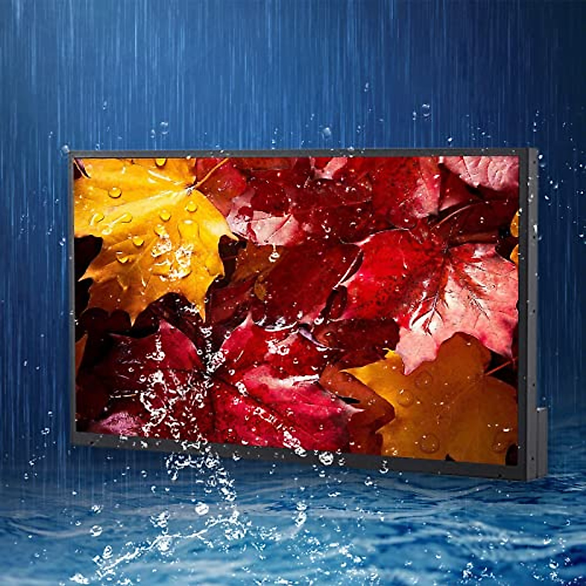 SYLVOX 75 inches Full Sun Outdoor TV Smart Waterproof TV 4K Ultra High-Resolution 2000nits,7x16(H) Support Bluetooth Wi-Fi Suitable for Partial Sun or Strong Light Area(Pool Series) (OT75A1KAGE)
