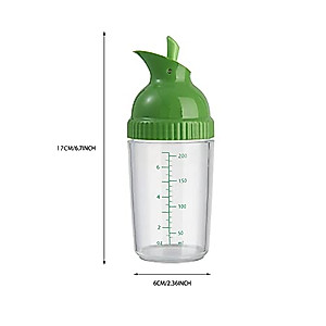 Salad Dressing Shaker Container, Homemade Salad Dressing Bottle Mixer Measure,Dripless Pour, Soft Grip, BPA Free,Send cleaning brush.（2 Pcs）