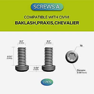 CIVIVI Titanium Pocket Clip with 6PCS Titanium screws T001D (Black)