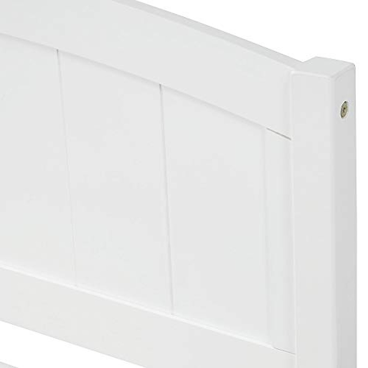 Rockjame Twin Platform Bed with Trundle, Minimalistic Stylish Wood Bed Frame, Easy to Install (White)