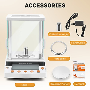 Bonvoisin Digital Analytical Balance 0.1mg High Precision Lab Scale CE Certificated Electronic Balance 0.0001g Scientific Laboratory Scale (220g, 0.1mg)