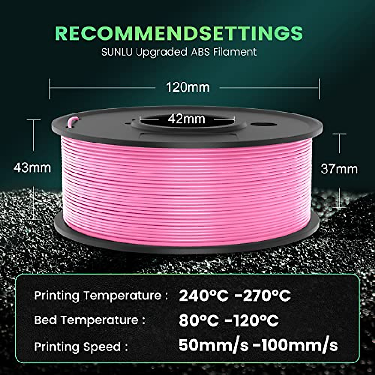 2500g 3D Printer Filament Bundle Multicolor, SUNLU ABS Filament&SUNLU PLA Plus Filament, 10 Pack+8 Pack