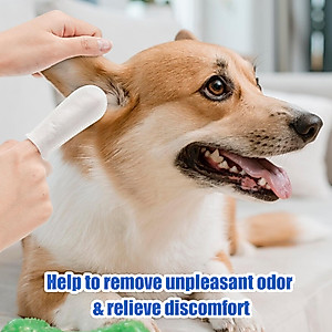 Avont 1 Pack Dog Ear Cleaner Wipes, Gentle Ear Relief Cleaning Finger Sheath for Cats Pets, 50 Disposable Pieces