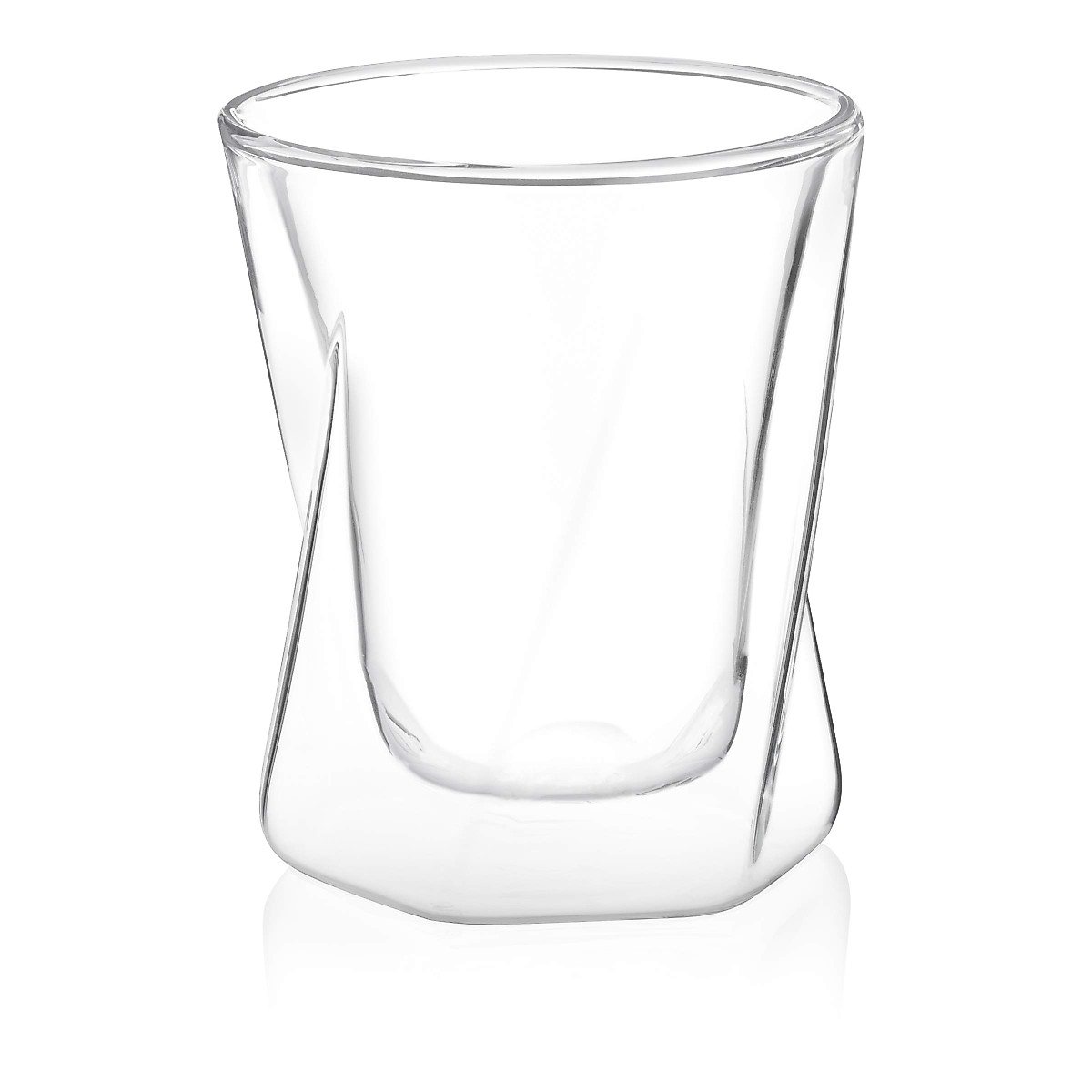 JoyJolt Lacey Whiskey Double Wall Glasses, Set of 2 Insulated Whiskey Glass, 10-Ounces.
