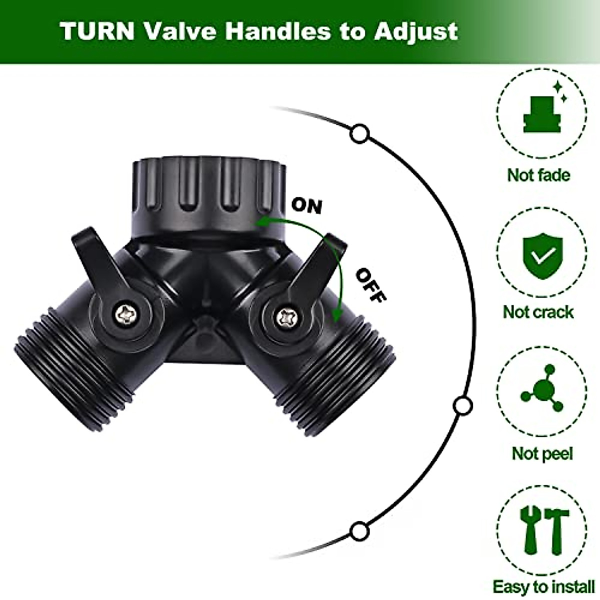 Yulaiyoen 2 Way Garden Hose Y Splitter for Drip Irrigation