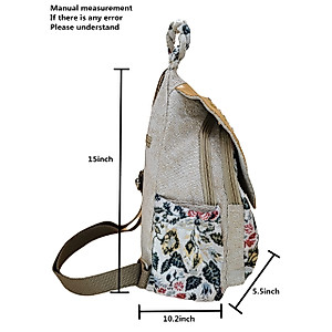 HUANGGUOSHU Backpack Purse for Women - Boho Style Small Convertible Sling Bag with Woven and Mushroom Design - Perfect Mini Backpack for Fashionable Hippie Ladies Cat