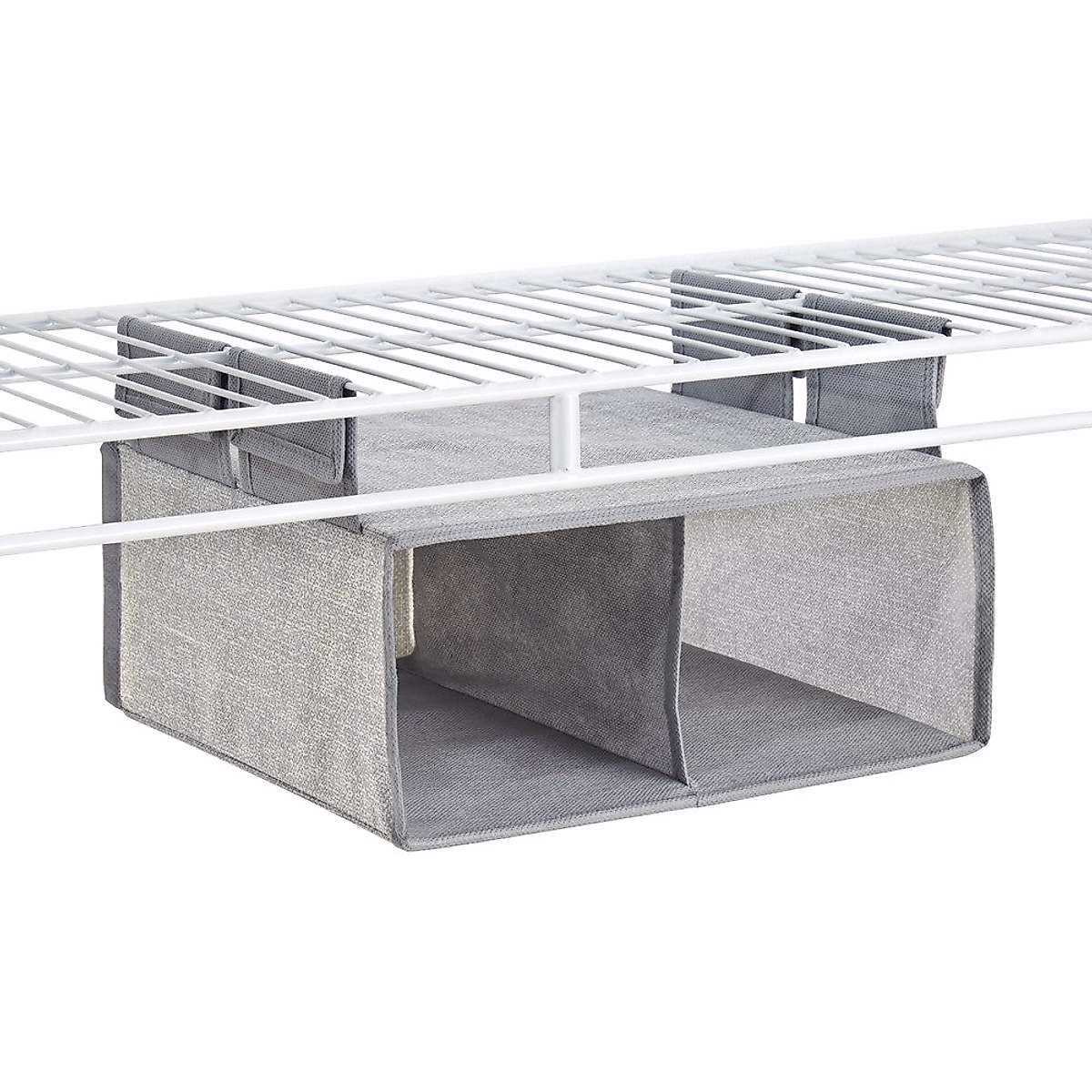 InterDesign Aldo Fabric Hanging Closet Storage Organizer, 2 Compartments