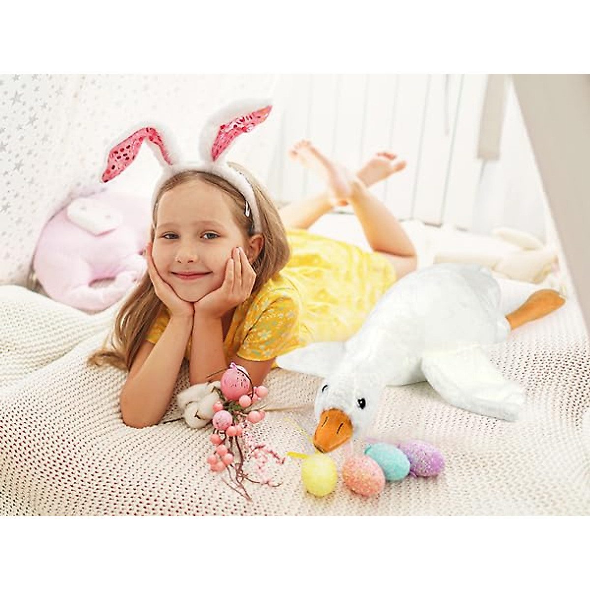 CottonStar Goose Stuffed Animal 20 Inch Cute Duck Plush Toy, Goose Plush Soft Swan Hugging Pillow, Gift for Kids and Friends, White