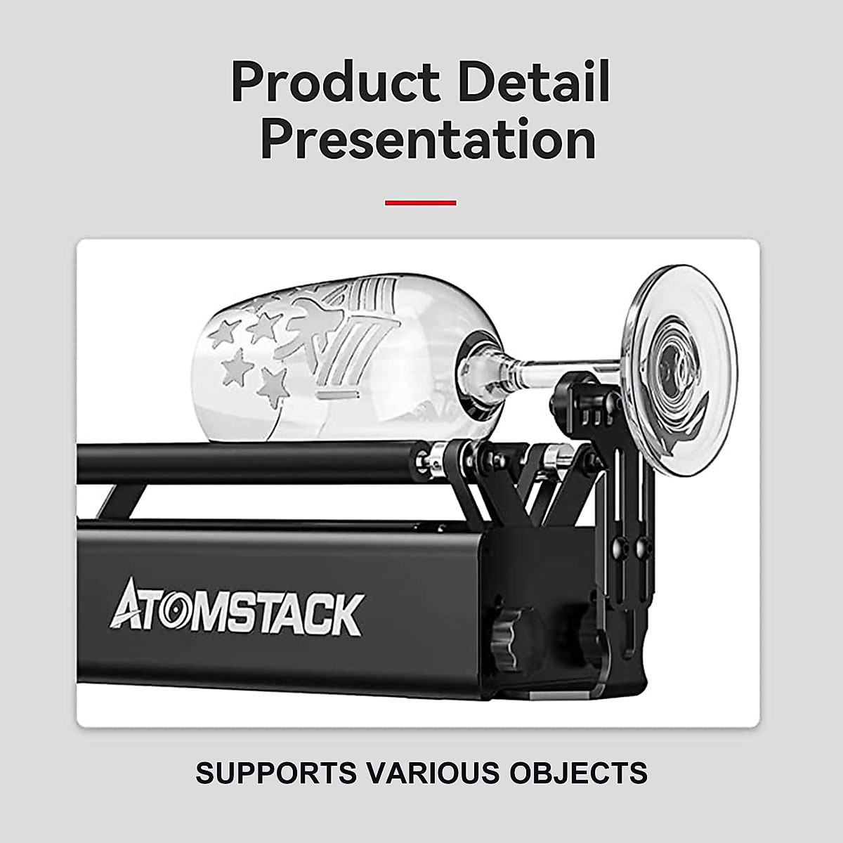 R3 Pro Laser Rotary, Laser Engraver Y-axis Rotary Roller Engraving Module Engraving Machine Perfect For Engraving Cylindrical Objects Cans Wine Glass Tumbler Ring Laser Engraver Rotary Attachment