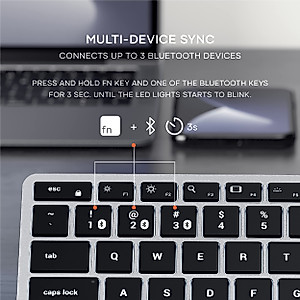 Satechi Slim X1 Bluetooth Backlit Keyboard – Illuminated Keys & Multi-Device Sync – for M2/ M1 MacBook Pro/Air, M2/ M1 iPad Pro/Air, M2 Mac Mini, iMac M1 (Silver)