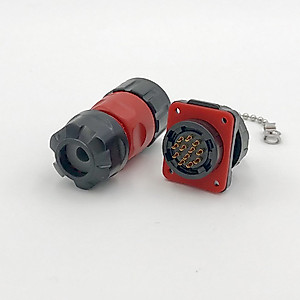 CNLINKO 12 Pin Power Industrial Circular Connector, Female Plug & Male Panel Mount Receptacles Socket Jack, Outdoor Waterproof IP67, AC DC