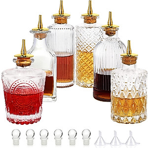 Bitters Bottles Set of 6 - Glass Dasher Bottles with Dash Top and Stopper Great Dispenser Bottle For Your Bitters Great for homemade Cocktail and Bartender