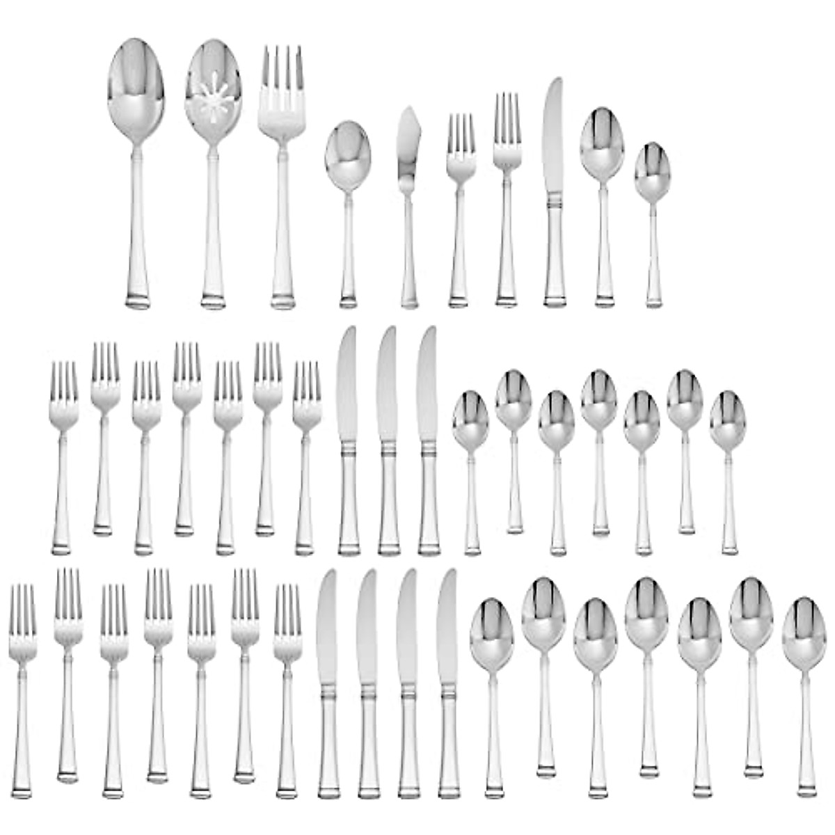 Mikasa Harmony 45-Piece 18/10 Stainless Steel Flatware Set with Serving Utensil Set, Service for 8