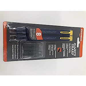 Swanson Tool Co CP216 AlwaysSharp Refillable Mechanical Carpenter Pencil, Two Pack, with 8 More Replacement Black Graphite Tips