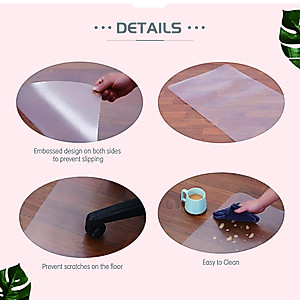 NbHnJs Home&Office Clear Chair Mat for Hardwood Floor or Carpet, PVC Material Transparent Protection Desk Mat for Rolling Chair (30" X 48" Rectangle)