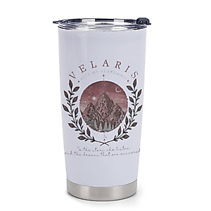 Velaris City Of Starlight Tumbler Acotar The Night Court Bookish 20 Oz Stainless Steel Insulated Tumblers with Lid And Straw Bookish Acotar Travel Coffee Mug Gifts